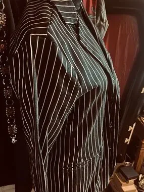 RUDE | Jackets & Coats | Rude Black Blazer With White Pinstripes | Poshmark